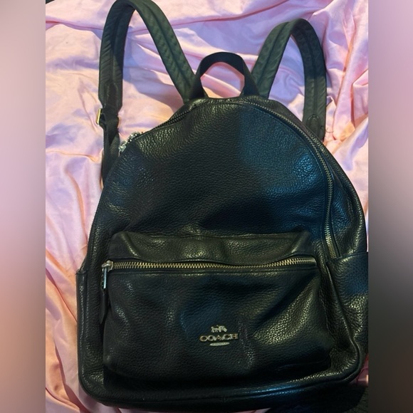 Coach | Bags | Coach Large Black Leather Backpack | Poshmark